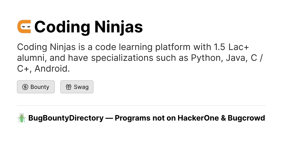 Coding Ninjas Bug Bounty Program