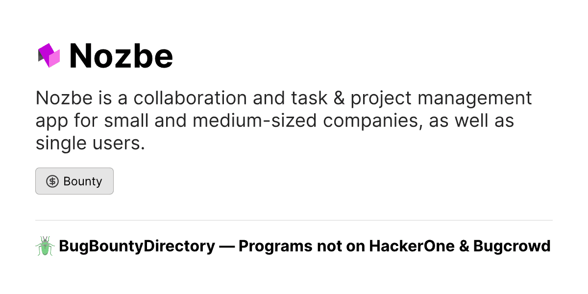 Nozbe Bug Bounty Program