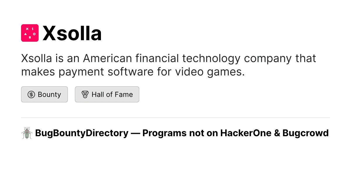 Xsolla Bug Bounty Program